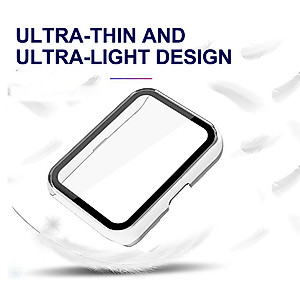 Acadeny 2 pieces Case With Tempered Glass Screen Protector Compatible for Huawei fit 2, 9H Hardness 360 ° All-round Protective Cover Ultra-thin Protective PC Case Cover for , Black+Transparent