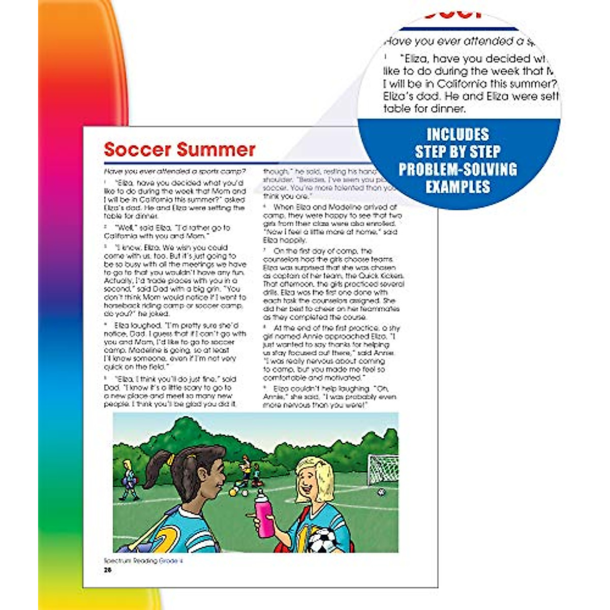 Spectrum Reading Comprehension Grade 4 Workbooks, Spectrum Grade 4 Nonfiction and Fiction Reading Comprehension, Summarizing Stories and Identifying Themes, and Critical Thinking Skills