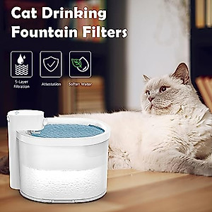 12 Pack Cat Water Fountain Filter & 12 Pack Replacement Fliter Sponges Fit for Uahpet Water Fountain 67oz/2L Automatic Pet Fountain,Pack of 24