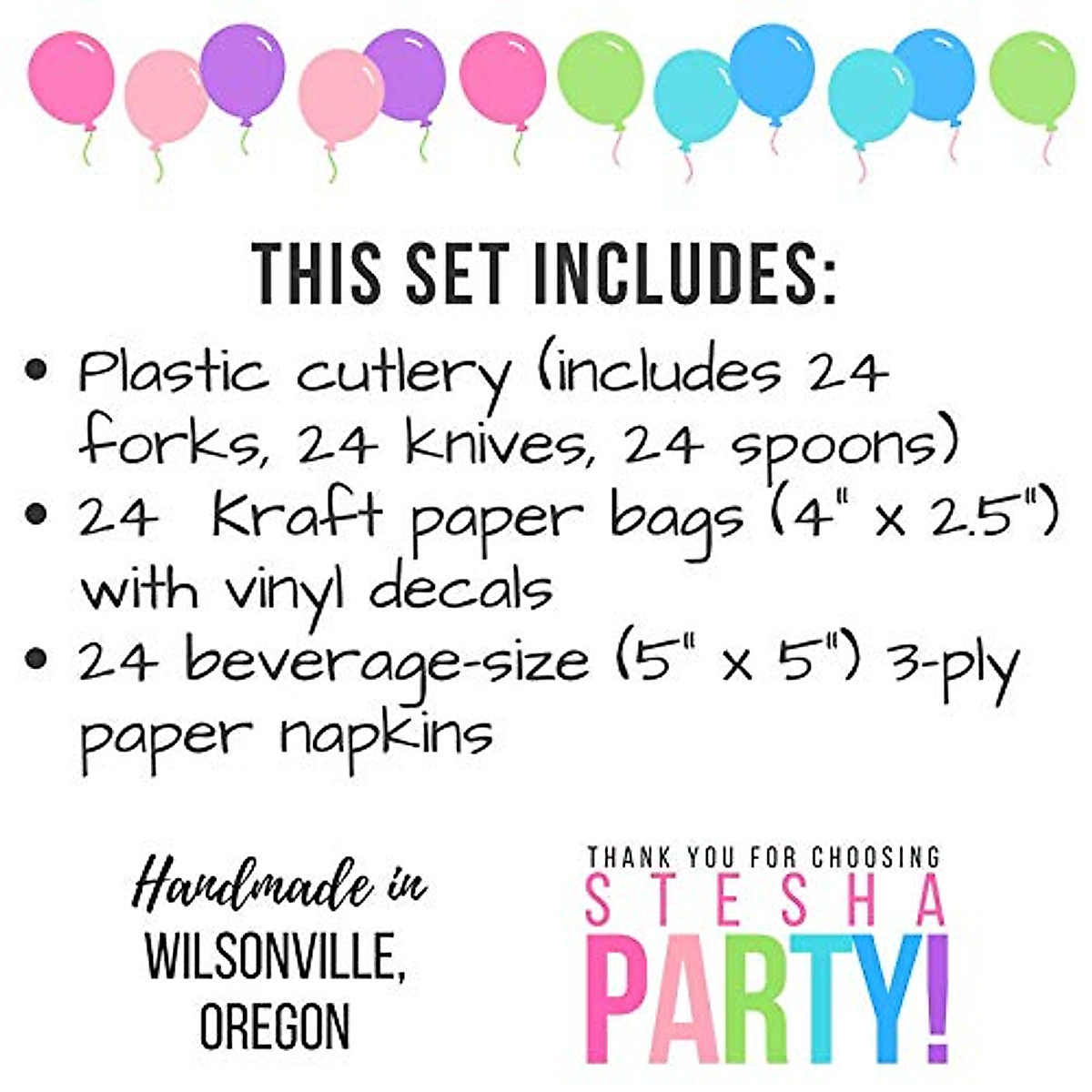 Plastic Cutlery, Paper Napkins, Favor Bags, Fiesta Birthday, Graduation, Baby Shower, Cinco de Mayo Party Decorations Supplies, 24 set