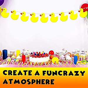Cute Cartoon Little Yellow Duck Photo Banner Backdrop Flag Background Photo Booth Props Animal Farm Theme Decor for Ducky Duck Bday 1st Birthday Party Favors Supplies Decorations