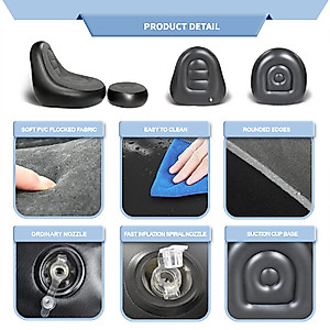 Bean Bag Chair-Inflatable Chair with Foot stool-Lounge Chair-Gaming Chair for Kids-Portable Blow Up Couch-Folding Chair-Waterproof Companion Chair for Party/Room/Camping/Outdoor Film (Black)