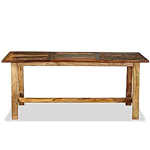 ULUYYUC Dining Table Solid Reclaimed Wood 70.9",Office Desks Party Table Kitchen Tables Kitchen Furniture Outdoor Table for Living Room, Kitchen, Backyard, Wedding,Office