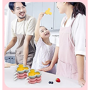 Silicone Popsicle Molds, Cute Ice Pop Molds Reusable Cake Pop Mold Set with Lid Popsicle Sticks, Easy Release BPA Free Cartoon Ice Cream Mold for Kids