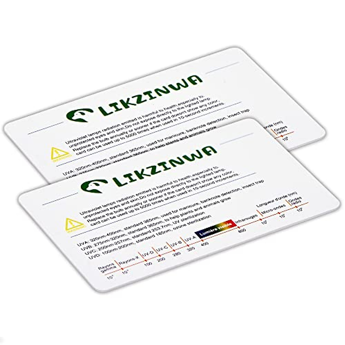 LIKZINWA UVB Sensor Card, 2-Pack Test Card of Reptile Lamp UV Sensor Reptile UVB Fluorescent Lamp