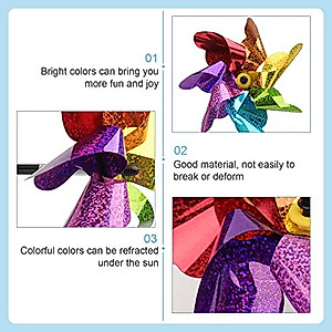 Cabilock 2pcs Bird Blinder Repellent Pinwheels Reflective Pinwheels Extra Sparkly Pin Wheels for Outdoor Garden Yard Decoration
