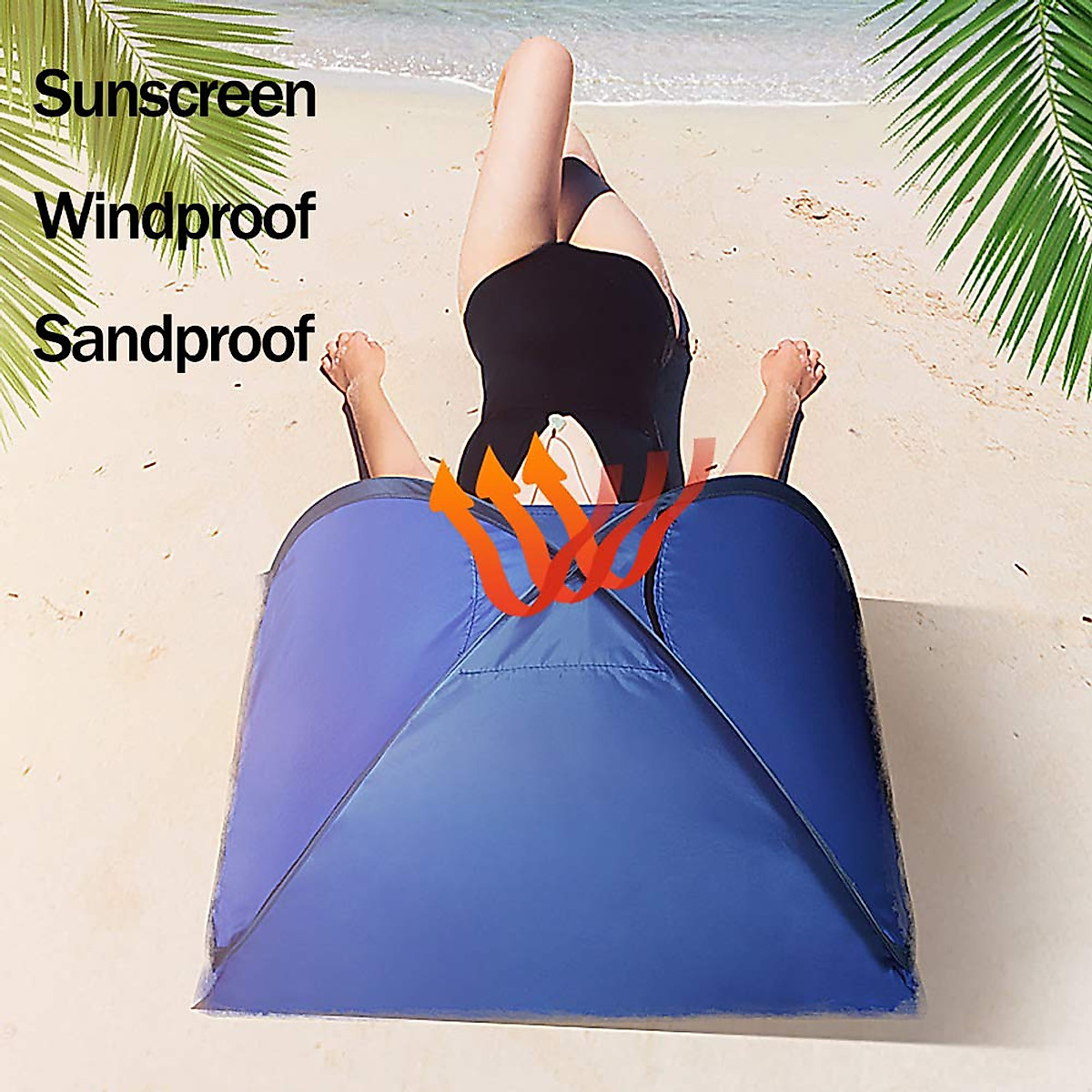 COLEON Portable Sun Shelter Mini Head Pop Up Tent for Beach Sunbathing Windproof Sand Proof