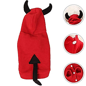 KESYOO Pet Dress Up Cloth Halloween Pet Clothes Red Pet Costume Halloween Themed Pet Clothes Halloween Devil Costume for Cat Dog Halloween Puppy Costume
