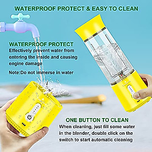 Portable Blender for Shakes and Smoothies, USB Rechargeable Vaeqozva Pro 17 Oz Bottle Large Capacity Waterproof Mini Blender, Personal Size Jucier for Travel, Home