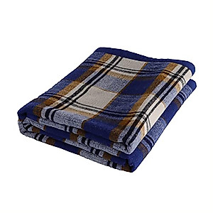 YOUR MOON Pure Wool Blanket Throw Queen Size 100% Australian Natural Wool Bed Blanket, Washable Wool Blanket Throw, Hypoallergenic- Non-Itchy Or Scratchy Fabric (Blue, 90 * 90)
