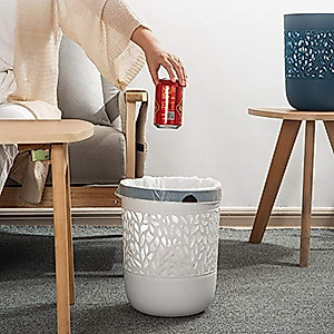 HEMOTON Large Garbage Can, Bathroom Trash Can, Durable Plastic Trash Can Wastebasket, Waste Container Basket Storage Bin for Home Kitchen Office Room Bathroom Usage, White