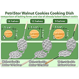 Walnut Cookie Mold (Oreshek) Maker 9 Halves Nuts Big Oreshki Russian Soviet Cookies Pastry
