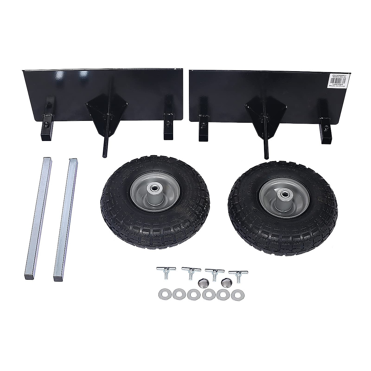 Heavy Duty Panel Dolly, Adjustable Door Dollys with Wheels, 2 10" Pneumatic Wheels 600LBS Load Bearing for Drywall Sheet Heavy Appliance & Material Handling All Terrain Moving Cart Panel Dolly - Black