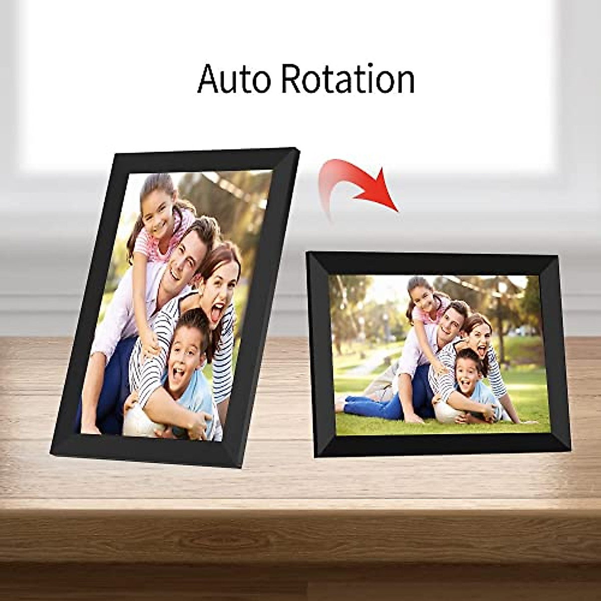 FRAMEO 10.1 Inch WiFi Digital Photo Picture Frame, Auto-Rotate Portrait and Landscape, Wall Mountable, Built in 16GB Memory, Share Moments Instantly via Frameo App