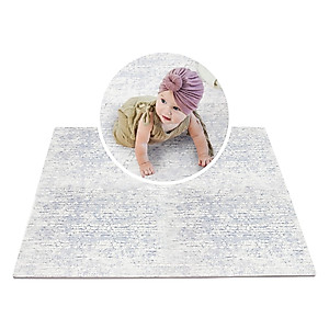 Famokids - Baby Play Mat, Tummy Time Mat, Soft & Comfortable Foam Play Mat for Baby, Interlocking Foam Mat, Non-Toxic & Waterproof Mat, Small, 4 x 4 ft, Moonstone (Grey)