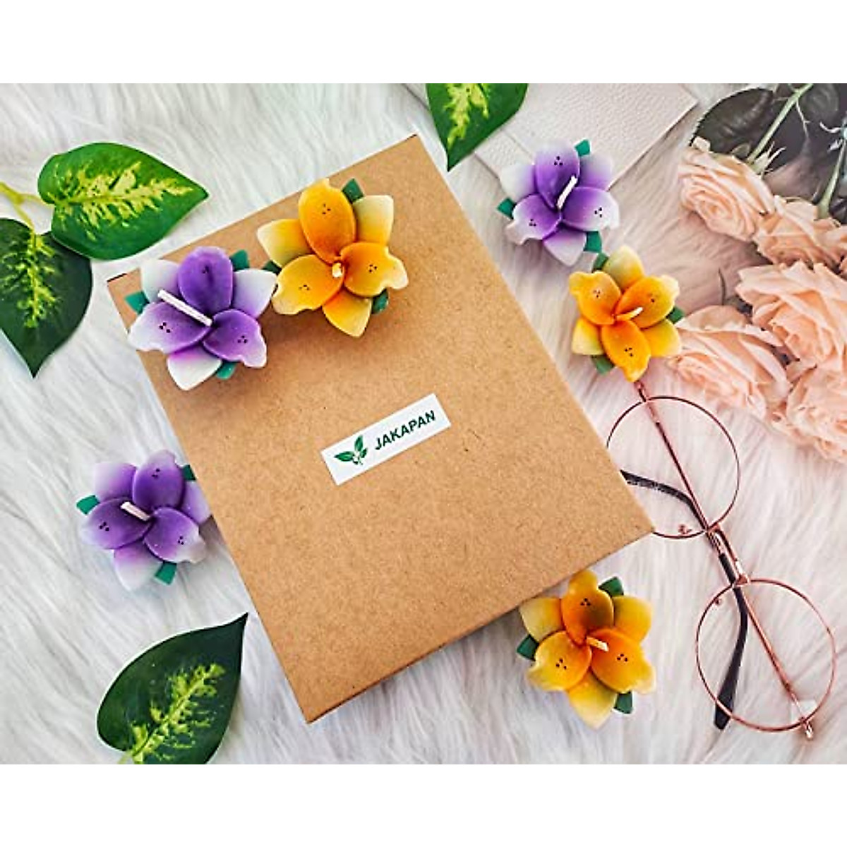 JAKAPAN Lily Petals Shape Flower Floating Candles Home Décor Wedding Receptions Baby Showers Birthday Party Supplies and Wedding Favor (Lily)