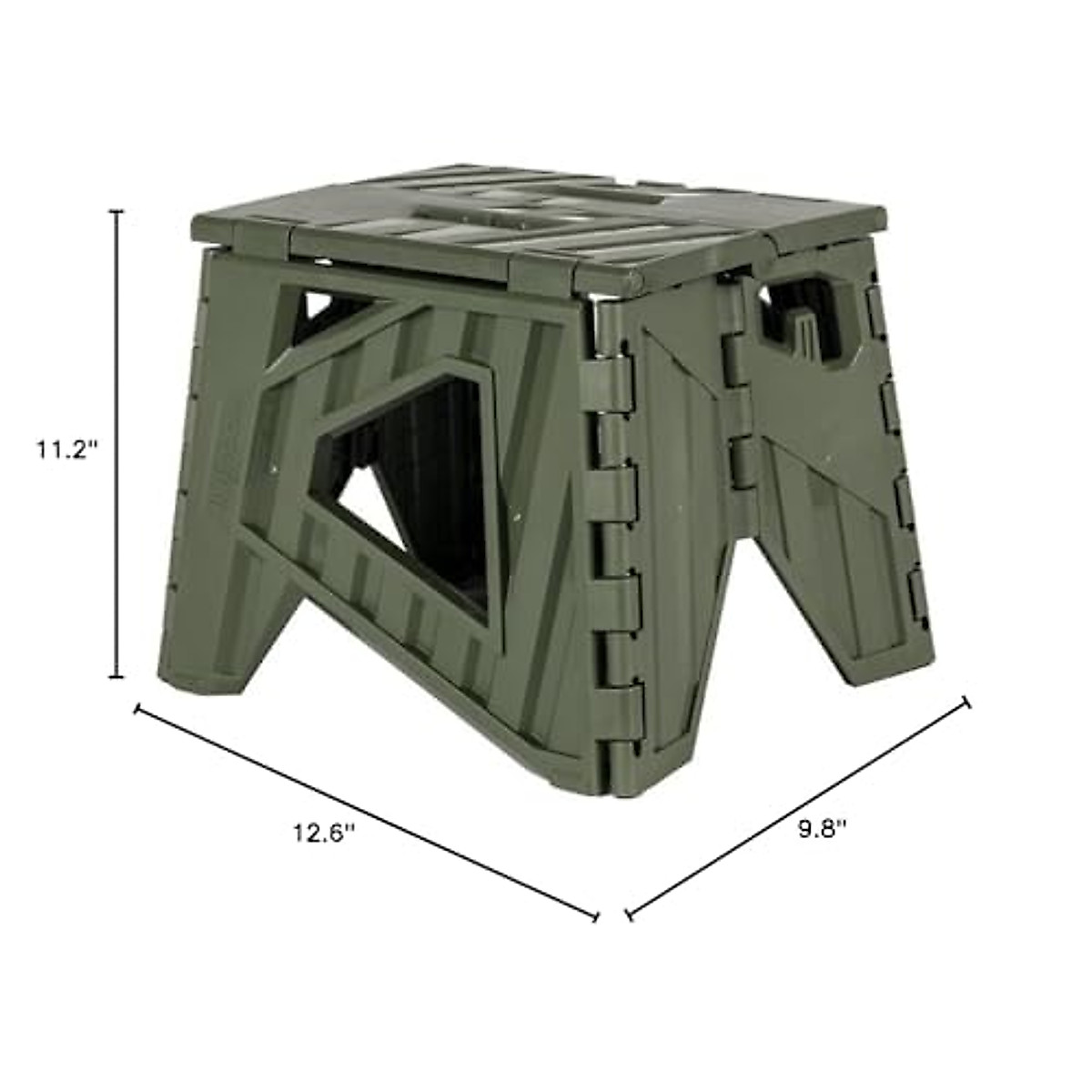 livinbox 9 inch Plastic Collapsible Stool, Folding Stool, Outdoor Step Stool Holds Up to 120kg - Lightweight Plastic Foldable Step Stool, Kitchen, Bathroom & Living Room (Khaki Green)
