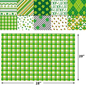 FANCY LAND 10 Sheets St.Patrick’s Day Wrapping Paper Sheets Shamrock Green Gift Wrap Folded Large Sheets 20 X 28 Gift Decoration