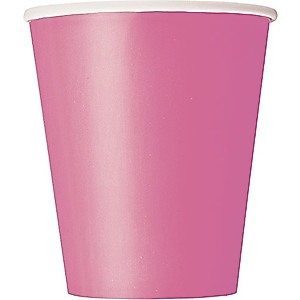 Hot Pink Solid Paper Cups Set - 9 oz (Pack of 8) - Elegant & Eco-Friendly Party Drinkware - Perfect for Birthdays, Showers, & Special Celebrations