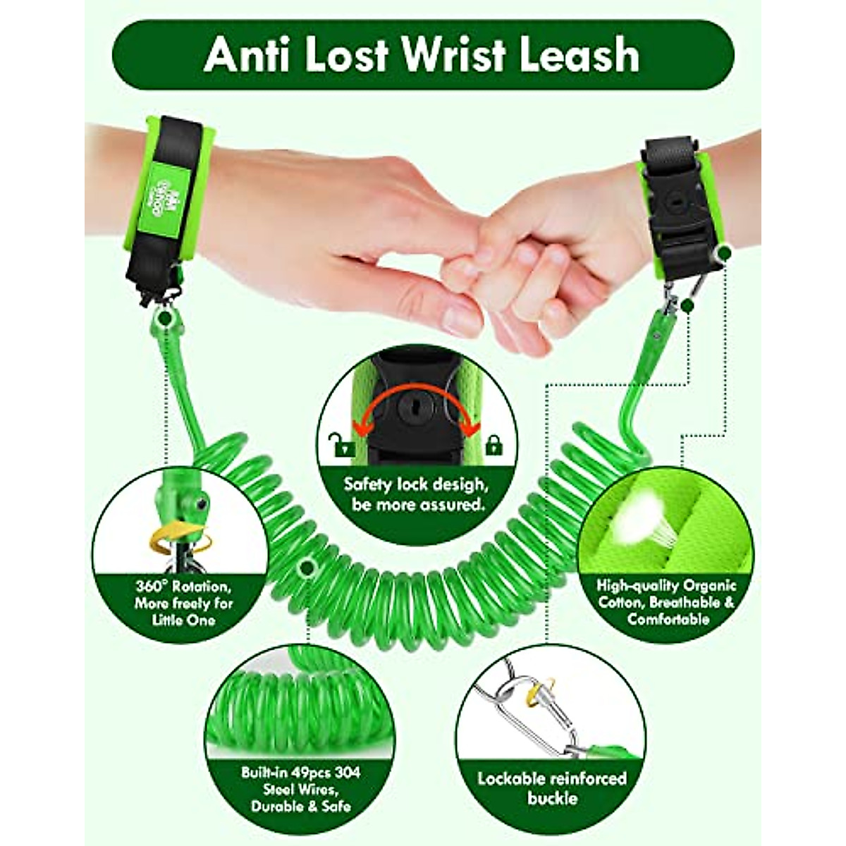 Toddler Leash for Boys and Girls , 4-in-1 Leash for Kids, Toddler Harness with Leash, Child Leash for Walking with Baby Safety Anti Lost Wrist Link (Dinosau