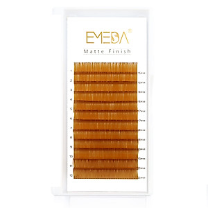 EMEDA Colored Lash Extensions D Curl .07 Thickness Brown Color Lashes Extension 9-15mm Mixed Tray Pop Hot Colorful Classic Single Individual Eyelash Extensions (0.07mm D Curl Mix 9-15mm)