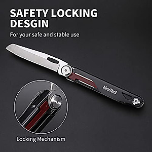 NexTool Knight Multi Tool Pocket Knife, Multitool Knife with Huge Scissors, Glass Breaker, Can/Bottle Opener, Floding Camping Knife with Safety Locking for Camping/Emergencies/EDC, Cool Gifts for Men