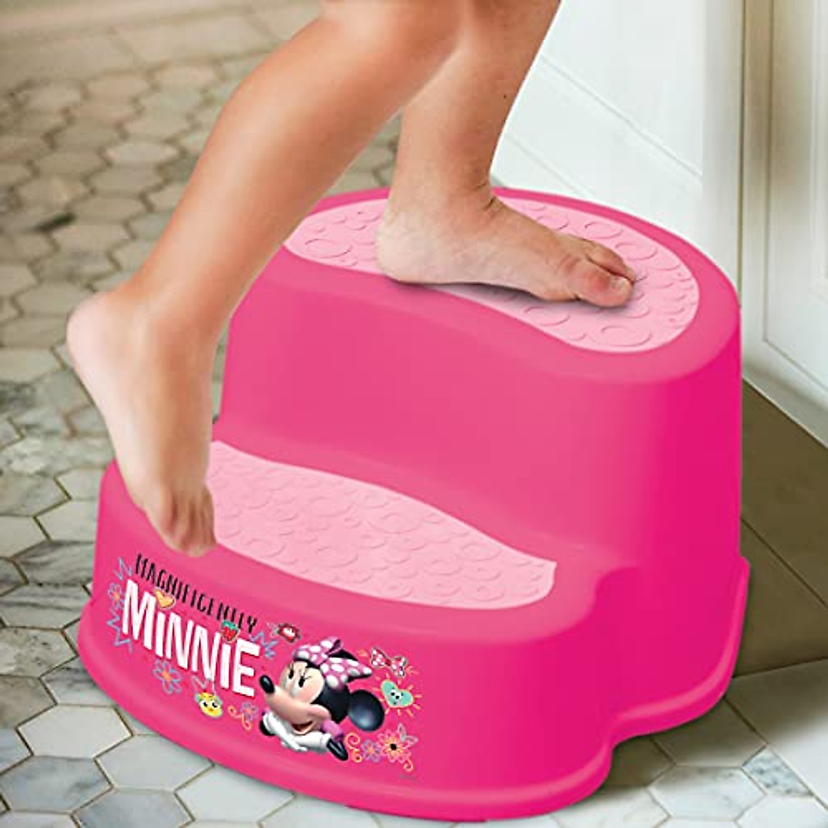Disney Minnie Mouse 2-Tier Step Stool, Pink