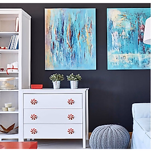 2024 New Halloween Christmas Acrylic Silicone Red and White Candy Cabinet Knob Covers Pack of 20 for Various Kitchen Cabinet Knob Covers Living Room Bedroom Cabinet Knob Covers (20 PCS)