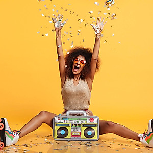 Inflatable Boombox Inflatable Radio Boom Box 80s 90s Party Decorations 16.5 Inches for Rappers Hip Hop Theme Costume Birthdays Party Supplies