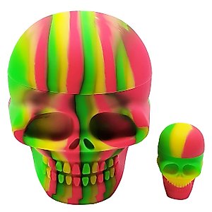 KUVIS Large 500ml 15ml Silicone Wax Containers with Skull Shape Non-stick Jars