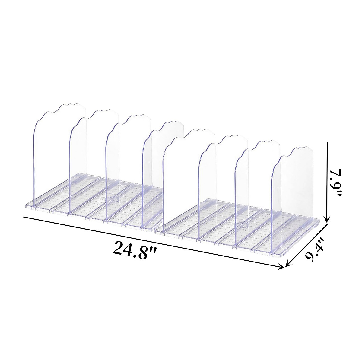 HAN SHENG Adjustable Shelf Divider for Closet Purse Organizer Clear Shelves Dividers Clothes Purse Bag Handbag Organizer Purse Display Stand Desk File Sorter Stand Holder Bookshelf (8 Layers)