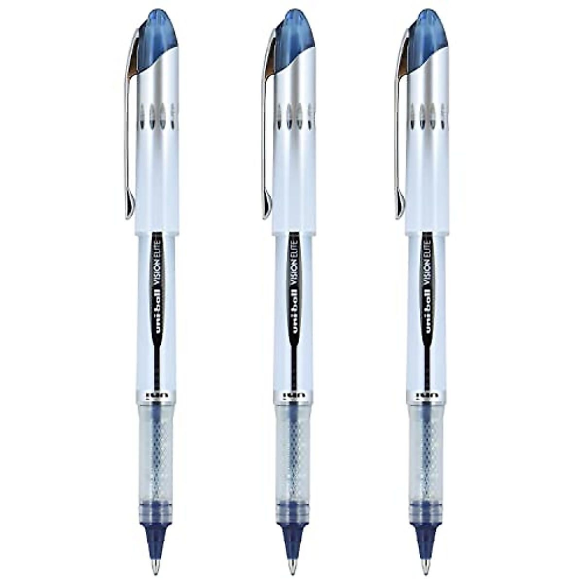 uni-ball Vision Elite BLX Infusion Rollerball Pens, Bold Point (0.8mm), Blue/Black, 3 Count