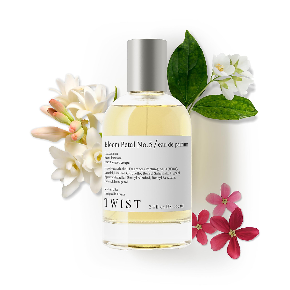 Twist - Bloom Petal No. 5 - Eau De Parfum Inspired by Guc. Bloom, Long-Lasting Perfume For Women, Paraben Free, Vegan, Clean Ingredients, Fragrance - Spray 100 ml | 3.4 fl. oz.