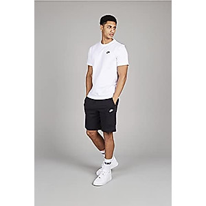 Men's Nike Sportswear Club T-Shirt, Nike Shirt for Men with Classic Fit, White/Black, M