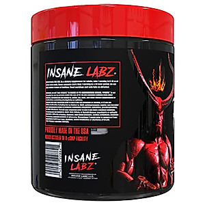 Insane Labz Hellboy Edition, High Stimulant Pre Workout Powder NO Booster with Beta Alanine, L Citrulline, and Caffeine, Boosts Focus, Energy, Endurance, Nitric Oxide Levels, 35 Srvgs