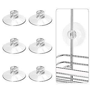 YeeBeny 6Pcs Shower Caddy Connectors Suction Cups for Bathroom, Heavy Strength Large Suction Cups Without Hooks, Replacement Suction Cups Compatible with Zenna Home, Simple Houseware, GeekDigg