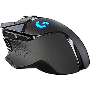 Logitech G502 Lightspeed Wireless Gaming Mouse, Hero 25K Sensor, 25,600 DPI, RGB, 11 Programmable Buttons, Long Battery Life, Powerplay- Compatible, PC/Mac - Black (Renewed)