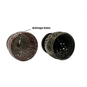 Orchid Pots with Holes 4.33 inch Ceramic Orchid Planter White and Black (Set of 2)