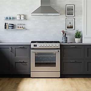 RANGAIRE RRG303TS 30" Gas Range, 5 Sealed Burners, 5.0 cu. Ft. Capacity, Freestanding Slide-in Convection Oven, Easy Reach Racks, Clock and Timer, Stainless Steel