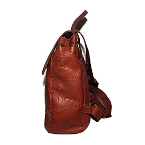 American Leather Co. - Liberty Backpack - Highly Functional & Superbly Fashionable - Brandy Tooled