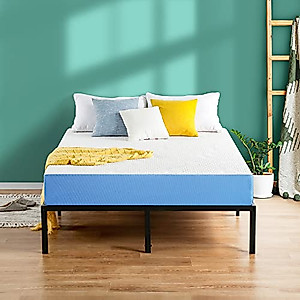 Oleesleep 6 Inch Ventilated Gel Infused Memory Foam Mattress, CertiPUR-US Certified, Blue, Queen