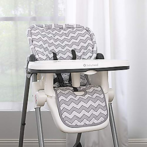 Sumersault – Soft Gray and White Chevron High Chair Pad | Easy to Install Replacement Cushion | Fits Most 3-5 Point Harness High Chairs