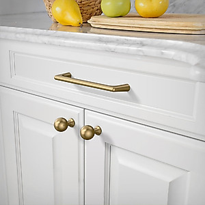 Amerdeco 10 Pack Champagne Bronze Cabinet Pulls 5 Inch(128MM) Hole Centers Kitchen Cabinet Handles Hardware Kitchen Handles for Cabinets Cupboard Handles Drawer Pulls ZH0041