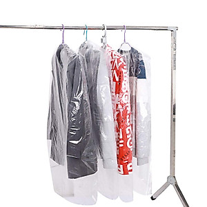 50 Packs Clear Plastic Clothes Covers 35.4inch Garment Bags for Hanging Clothes Dry Cleaning Hanging Dust Proof Garment Bags Clear Clothes Covers for Dry Cleaner Home Storage Travel