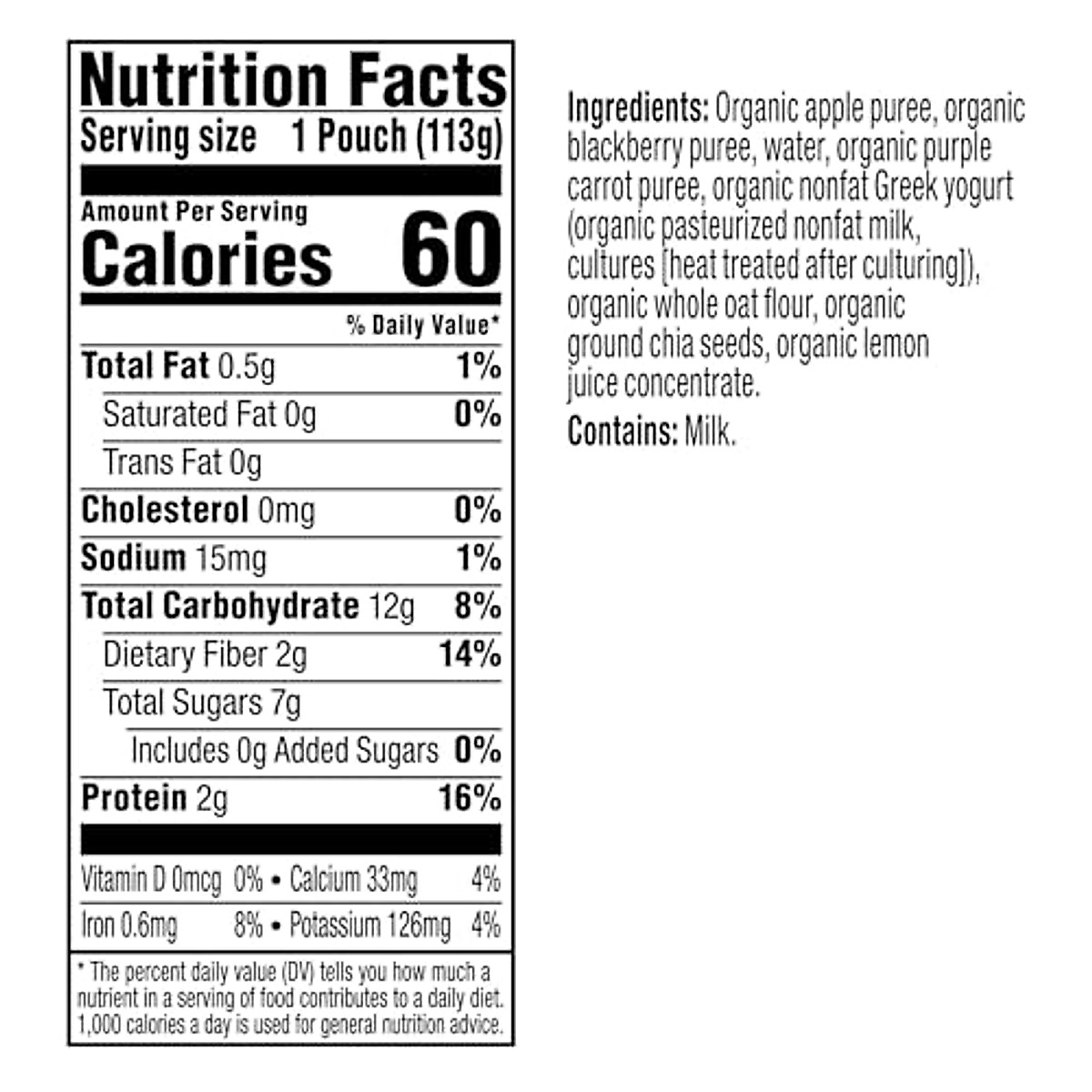 Plum Organics Mighty Food Group Blend, Organic Baby Food Meals [12+ Months], Quinoa, Blackberry, Purple Carrot, Greek Yogurt & Oat, Kosher, USDA Certified Organic, Non-GMO, 4 Ounce Pouch (Pack Of 6)