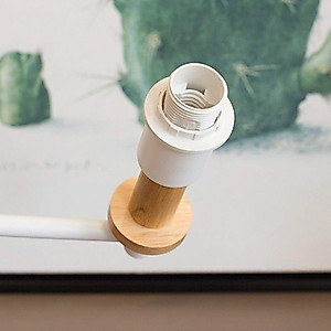 MIMMIC Wooden Wall Light Sconce with Cord E14 Base Contemporary Style Lamp Fixture for, Closet, Guest Room Hall Night Lighting Reading Lamp Cloth Shade Luminaire Decoration Luxury