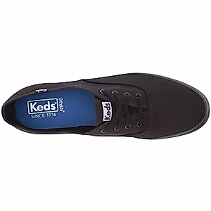Keds Women's Champion Original Canvas Lace-Up Sneaker, Black/Black, 7 M US