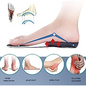 Arch Support Inserts, Plantar Fasciitis Insoles, Shoe Inserts for Women and Men, Heel Pain Relief, Insoles for Standing All Day, Flat Feet Pain Relief, Orthotic Inserts, Breathable & Anti-Slip, S