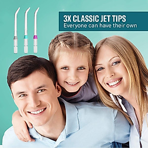 Water Flosser Teeth Cleaning - Countertop Oral Irrigator Teeth Cleaner for Braces & Bridges with 10 Adjustable Water Jet Pressures - 8 Multifunctional Tips, 600ml Capacity