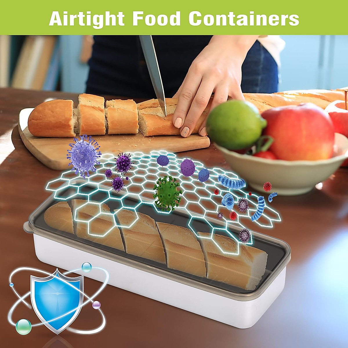 Ronanemon Deli Meat and Cheese Storage Container for Refrigerator, 304 Stainless Steel Airtight Bacon Storage Container,Kitchen Storage Containers Set for Home, Travel, Work, Party, Leftovers (4)